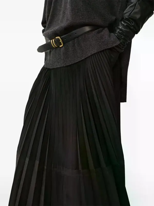 LESS High-waisted Pleated Maxi Skirt