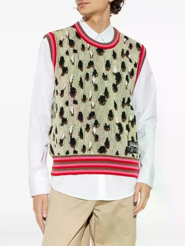 PDF Leopard-patterned Knitted Vest