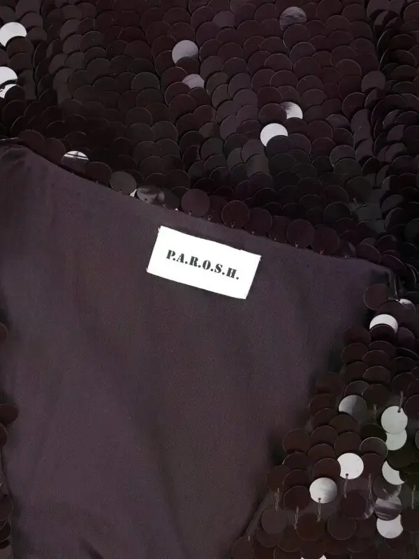 P.a.r.o.s.h Sequin-embellished Front-tie Blouse