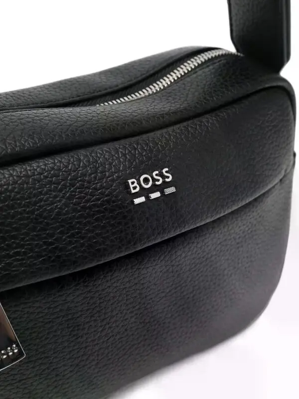 BOSS Ray Grained-effect Logo-plaque Messenger Bag