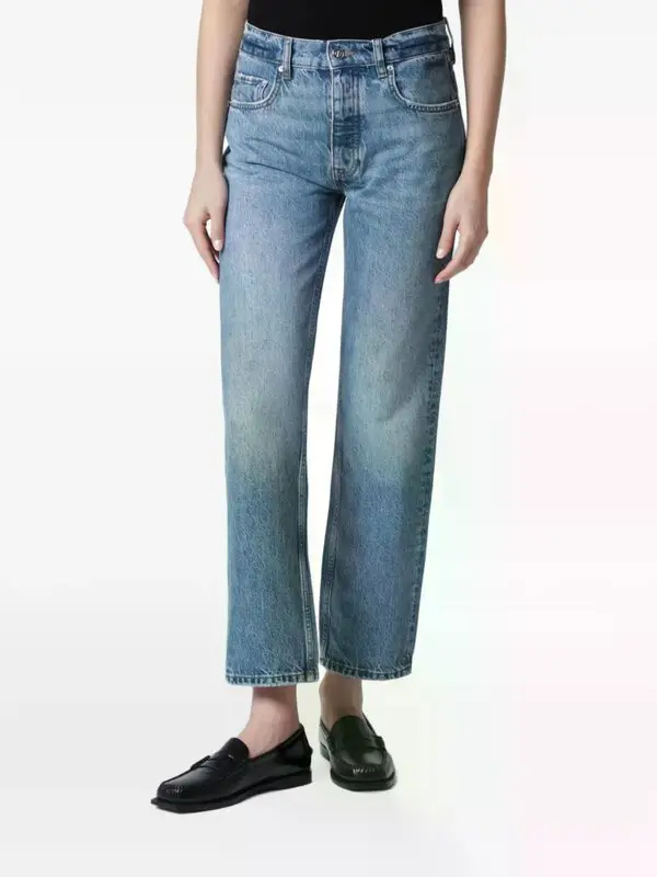 ANINE BING Jane Washed-effect Jeans - Blue