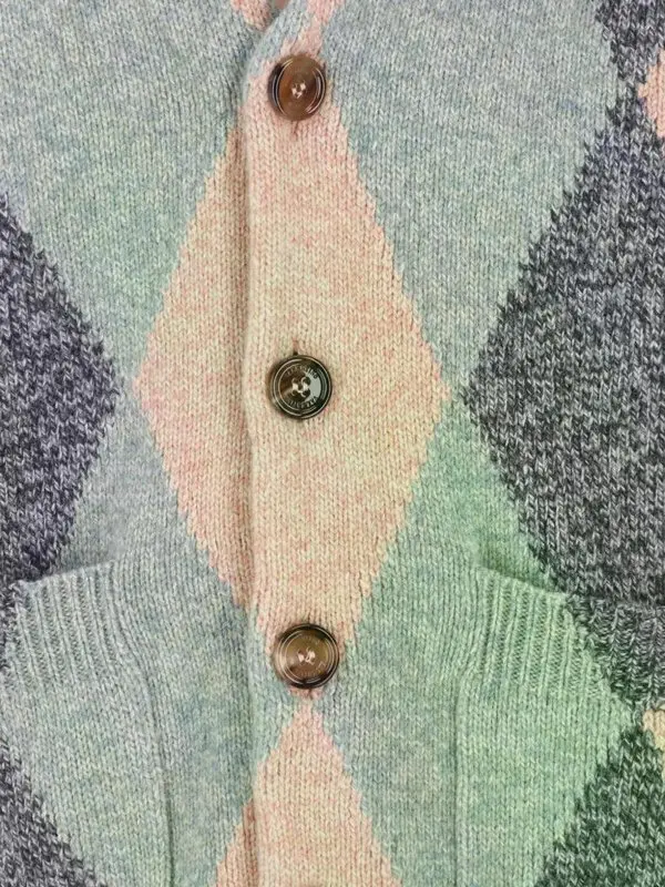 VALENTINO RED Argyle-intarsia V-neck Cardigan