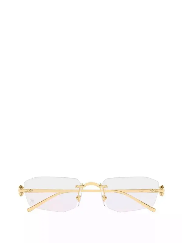 Cartier Clash De Rimless Geometric-frame Glasses - Gold