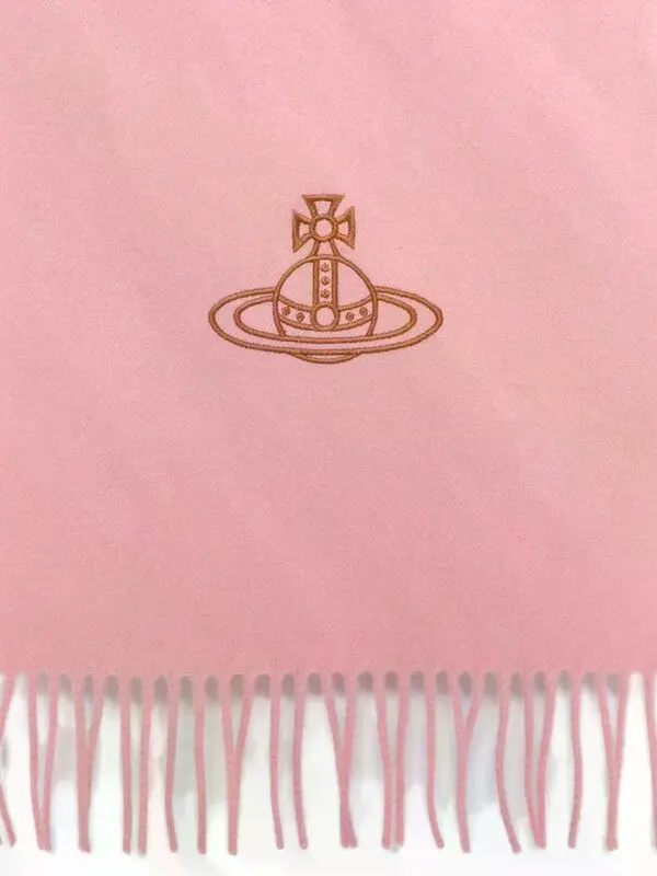 VIVIENNE WESTWOOD Orb-embroidered Fringed Scarf