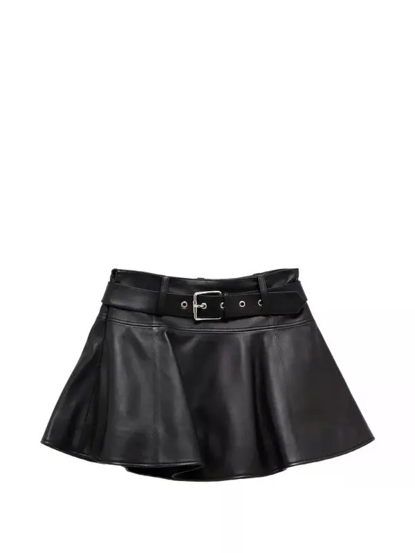 Loewe Belted Flared Mini Skirt - Black
