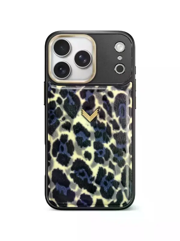 VELANTE Leopard-print Leather Iphone 17 Pro Phone Case