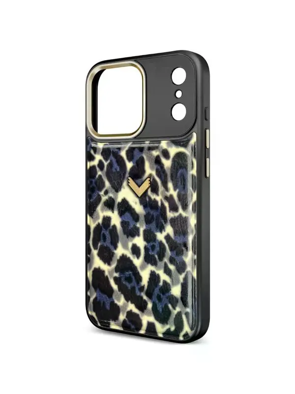 VELANTE Leopard-print Leather Iphone 17 Pro Phone Case