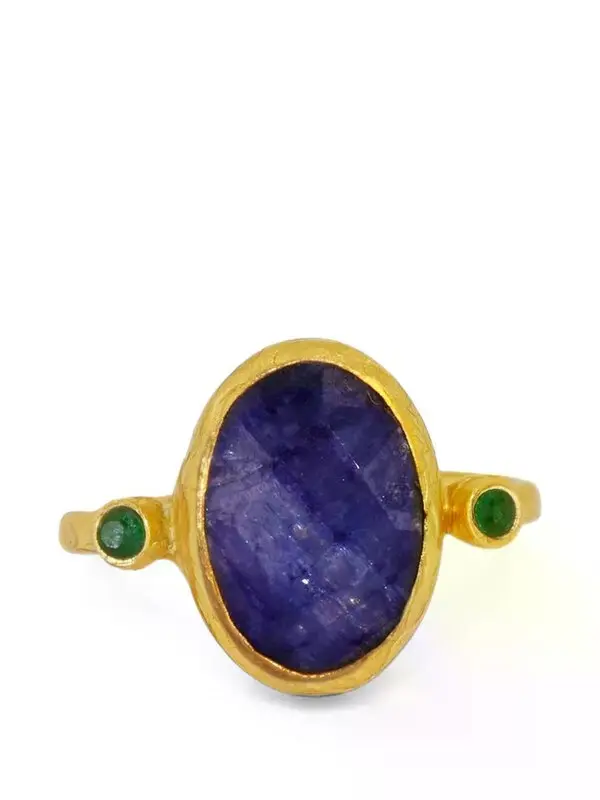 OTTOMAN HANDS Lucia Sapphire Cocktail Ring - Gold