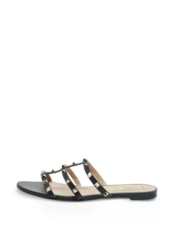 Valentino Garavani Rockstud Flat Sandal - Black