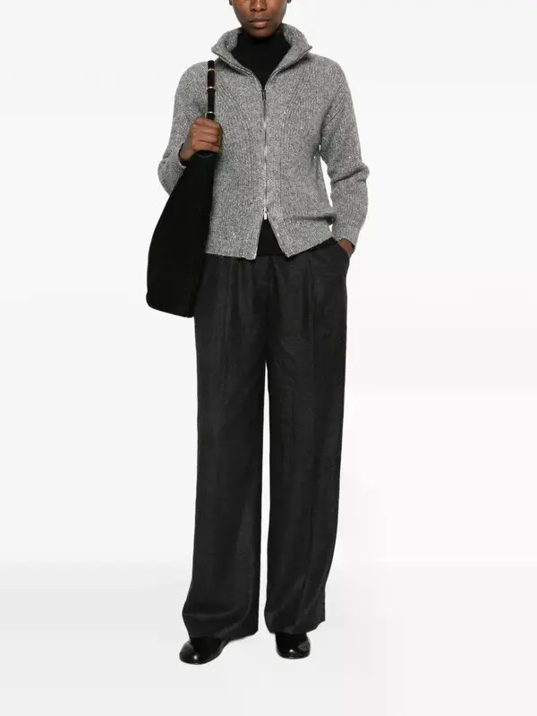 Peserico Sequin-embellished Ribbed Cardigan