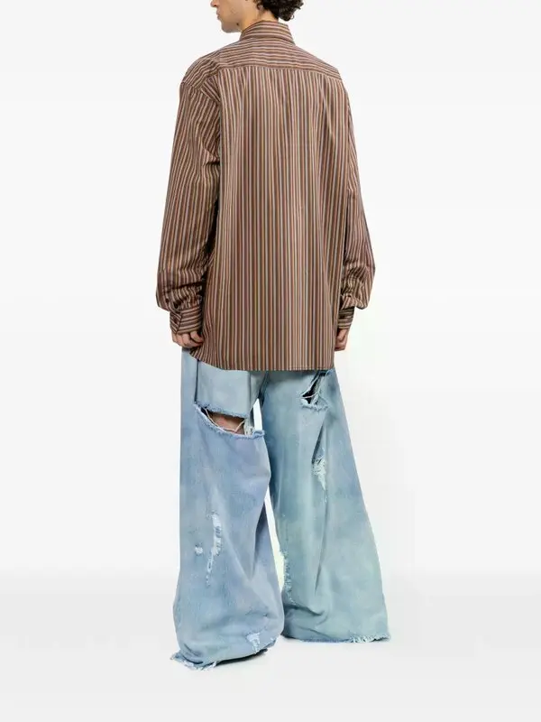 Mihara Yasuhiro Vertical-stripe Tie-detail Shirt