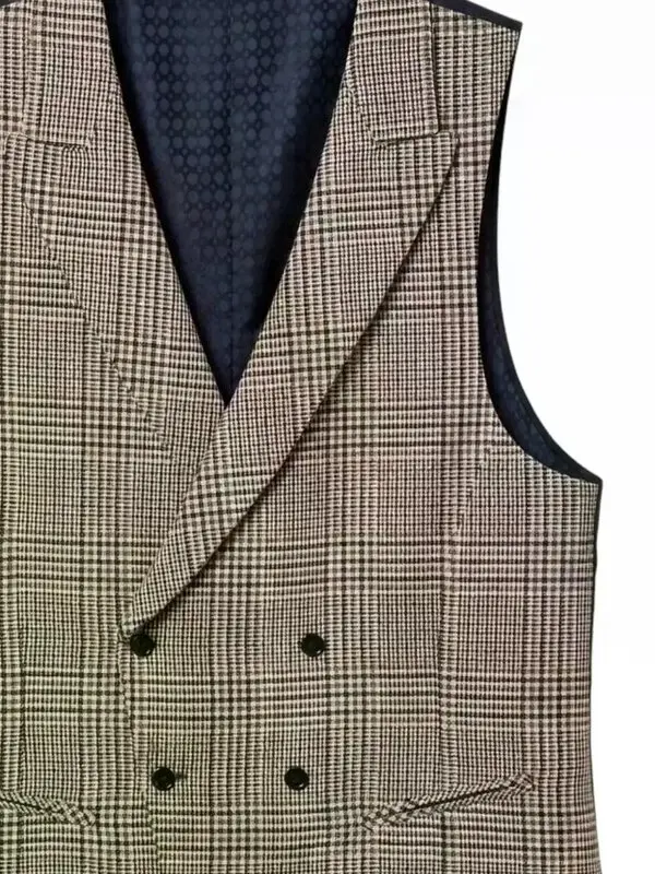 RAMON SANJURJO Checked Double-breasted Waistcoat