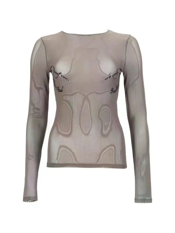 JEAN PAUL GAULTIER Needles Mesh Top - Grey