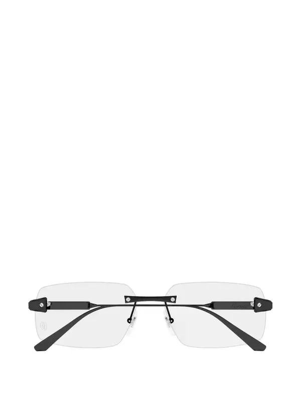 Cartier Rimless Santos De Glasses - Black