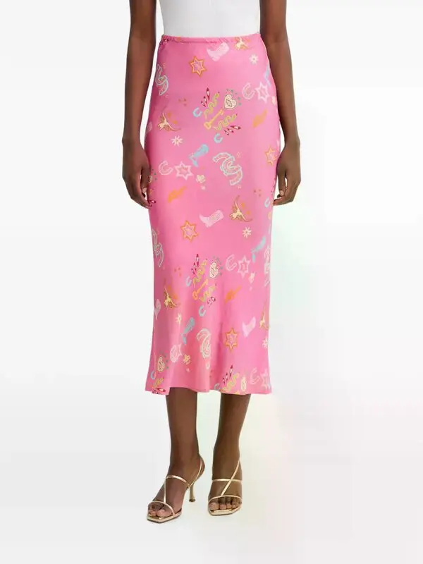 NEVER FULLY DRESSED Printed Midi Skirt