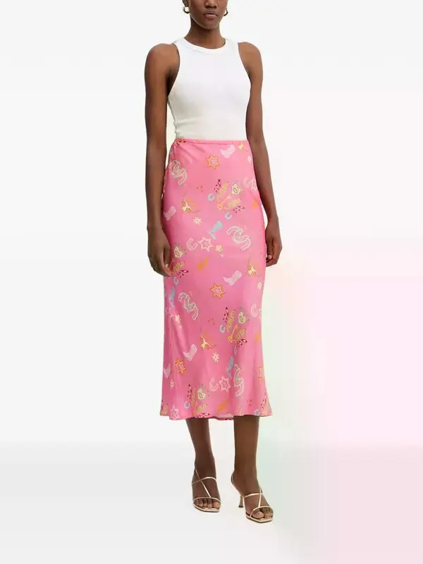 NEVER FULLY DRESSED Printed Midi Skirt