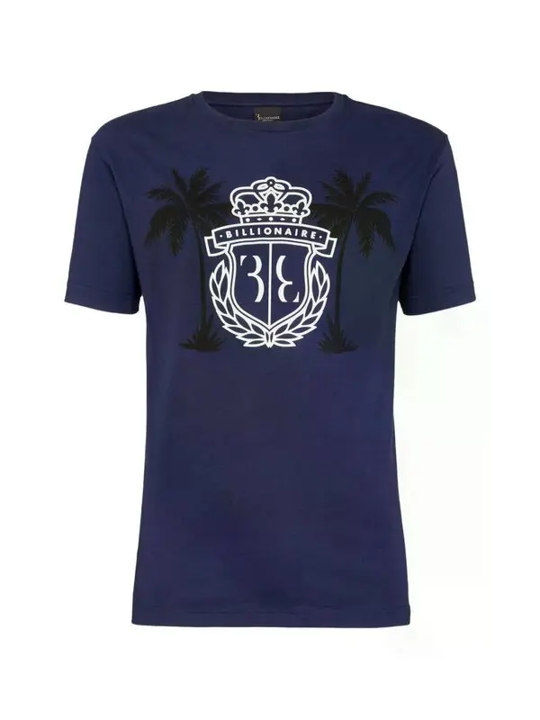 BILLIONAIRE Palm-print Crest-motif T-shirt