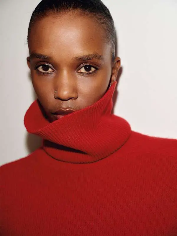 REFORMATION Dove Cashmere Oversized Turtleneck - Red