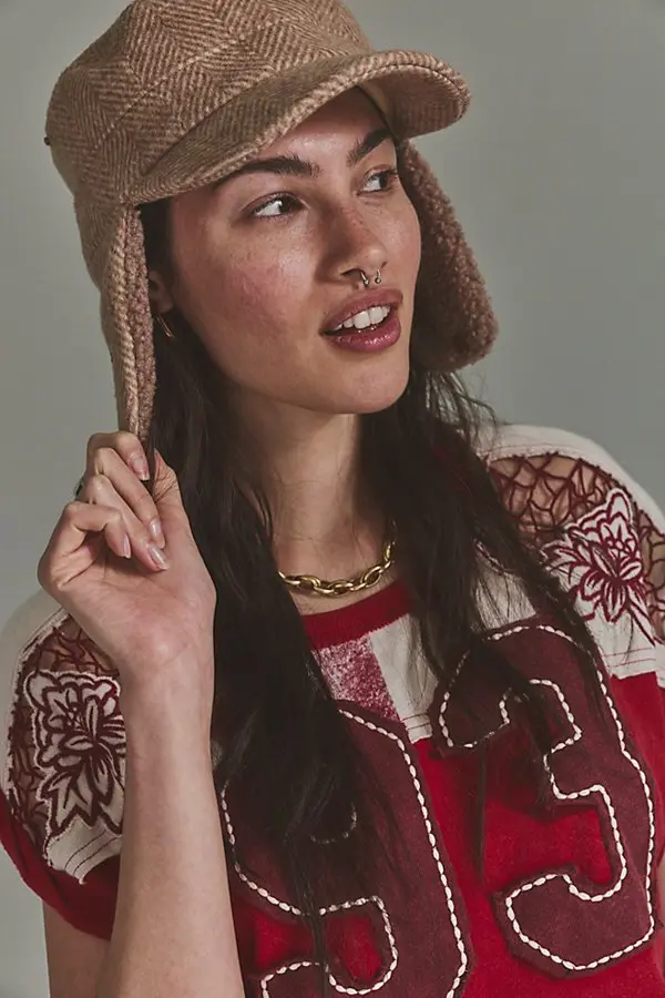 Free People Cozy Convertible Cadet Hat - Beige