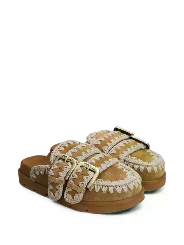 Mou Crochet-trim Buckled Sandals