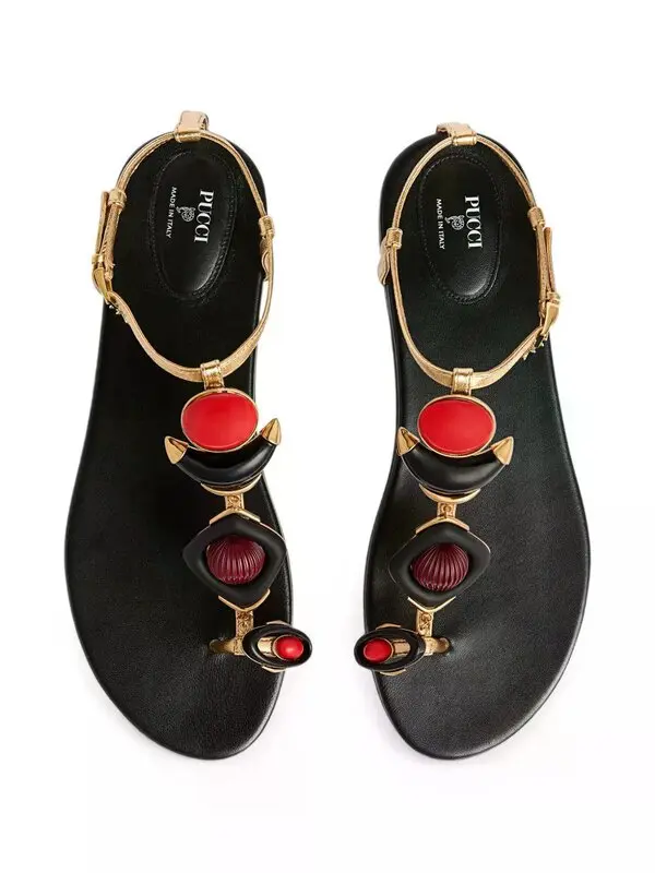 Emilio Pucci Bijoux Leather Sandals