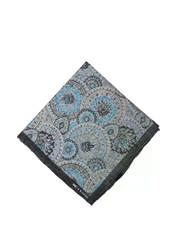 Kiton Paisley-print Pocket Square Scarf - Grey
