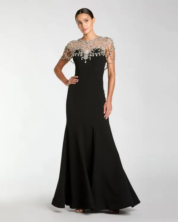 Mac Duggal Crystal Embellished Mermaid Gown