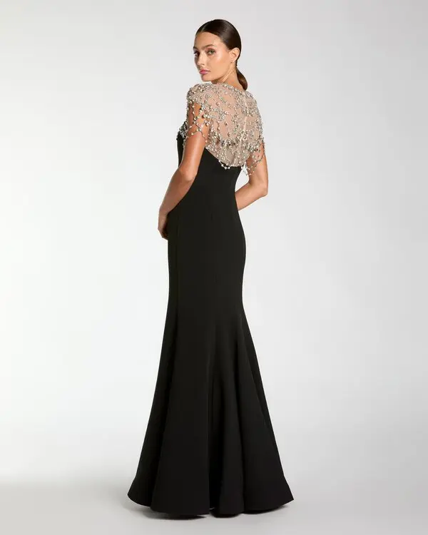 Mac Duggal Crystal Embellished Mermaid Gown
