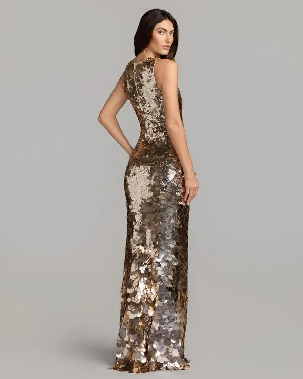 Mac Duggal Sleeveless Sequin Column Gown