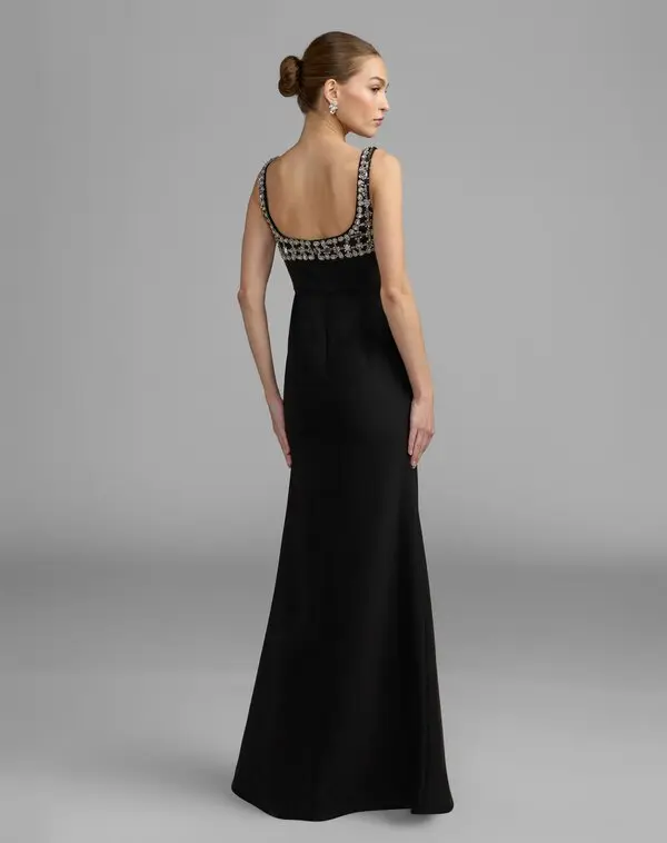 Mac Duggal Sleeveless Crepe Gown With Embellished Bodice