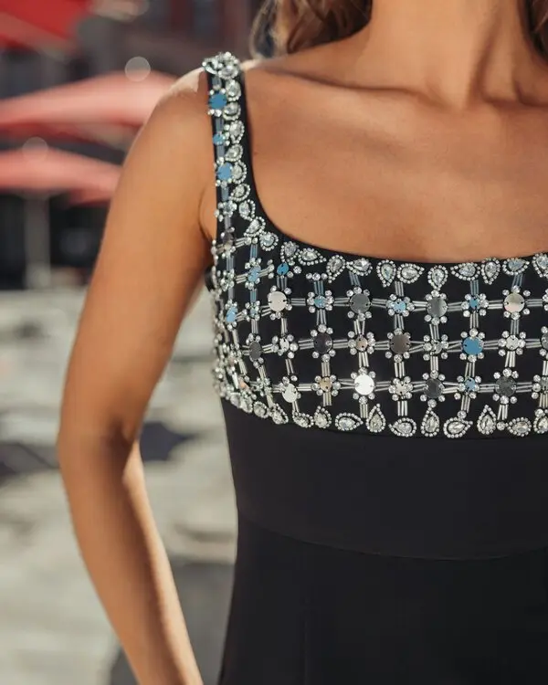 Mac Duggal Sleeveless Crepe Gown With Embellished Bodice