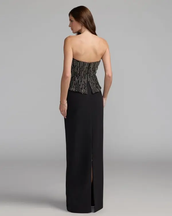 Mac Duggal Embellished Crepe Strapless Column Gown