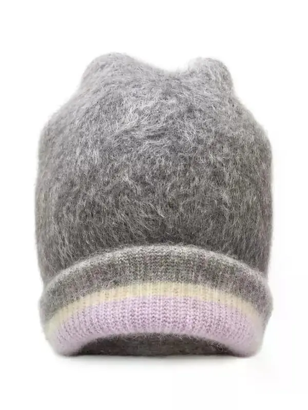 Guest In Residence Striped Cashmere Beanie Hat - Grey