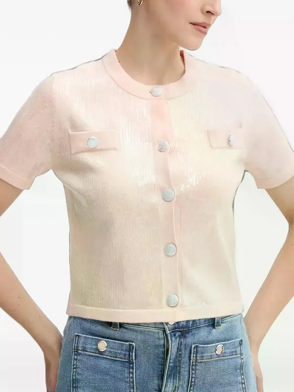 MORGAN Sequin-embellished Short-sleeve Cardigan