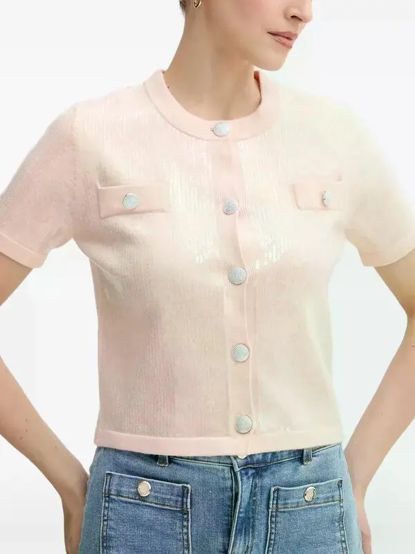 MORGAN Sequin-embellished Short-sleeve Cardigan