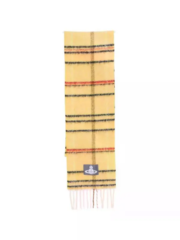 VIVIENNE WESTWOOD Check-pattern Fringed Scarf