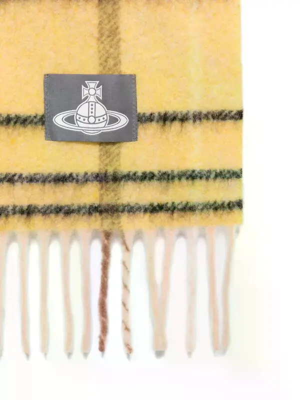 VIVIENNE WESTWOOD Check-pattern Fringed Scarf