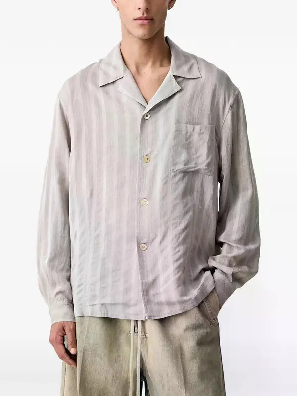 Our Legacy Private Striped Long-sleeve Shirt - Grey