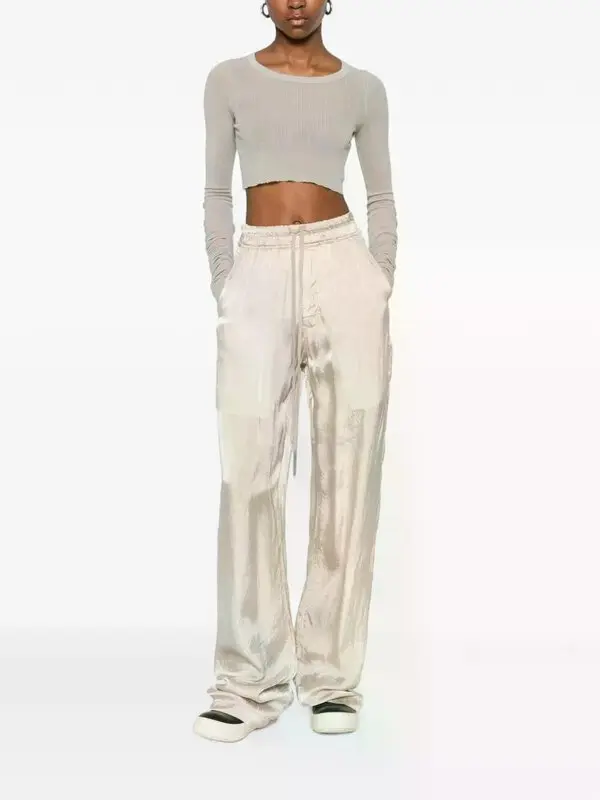 Rick Owens Ribbed Cropped T-shirt - Grey