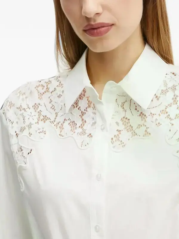 MORGAN Lace-insert Long-sleeve Shirt
