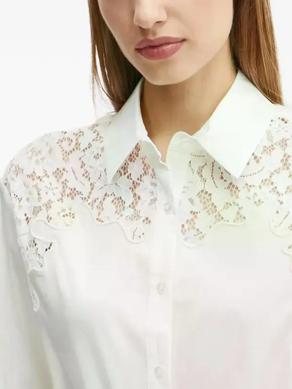 MORGAN Lace-insert Long-sleeve Shirt