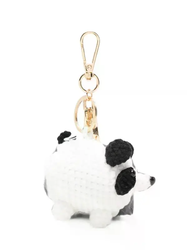 LA MILANESA Crochet-panda Bag Charm - White