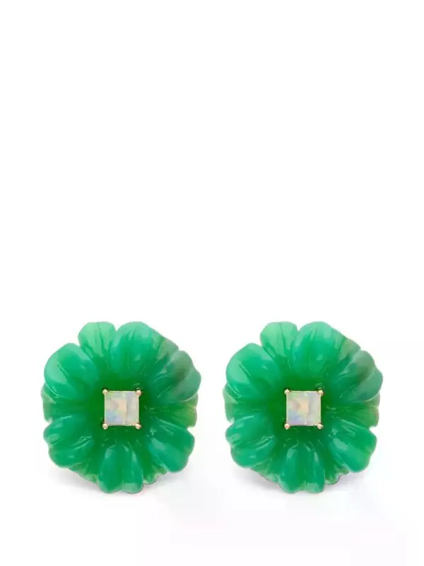 ALIITA Floral-motif Chrysoprase Earrings