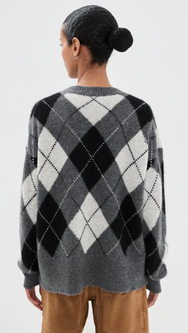 NILI LOTAN Donnika Argyle Cashmere Sweater