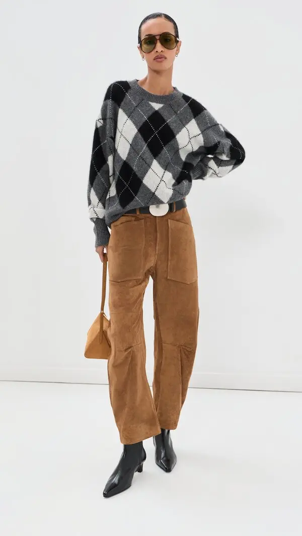 NILI LOTAN Donnika Argyle Cashmere Sweater