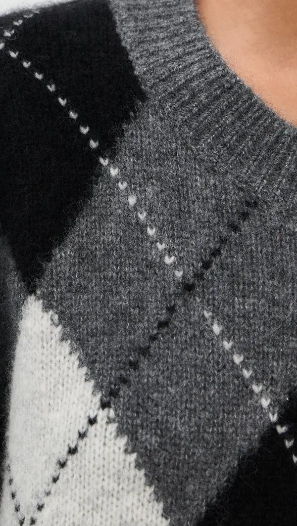NILI LOTAN Donnika Argyle Cashmere Sweater