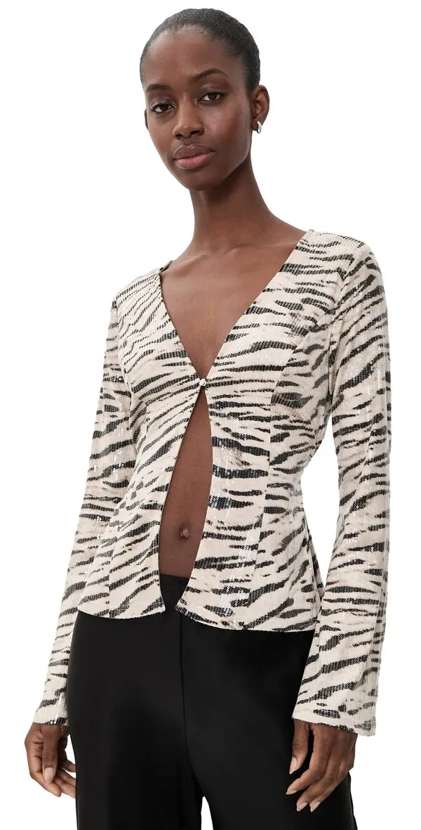 BAILEY ROSE Zebra Top - Tan