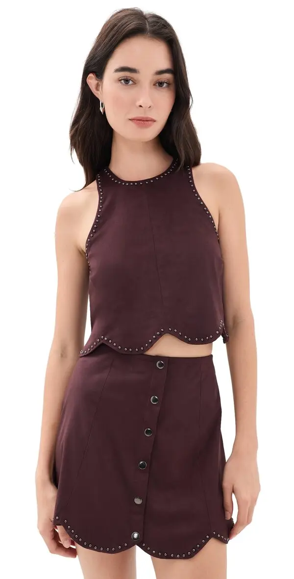 Saylor Caterina Faux Suede Set - Chocolate