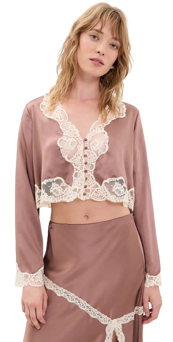 LoveShackFancy Elarine Silk Blouse