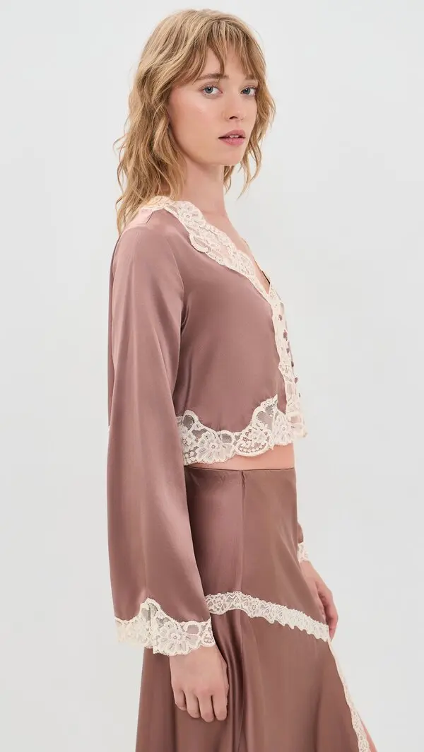 LoveShackFancy Elarine Silk Blouse